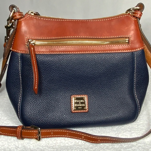 Dooney & Bourke | Bags | Dooney Bourke Blue Pebble Grain Crossbody ...